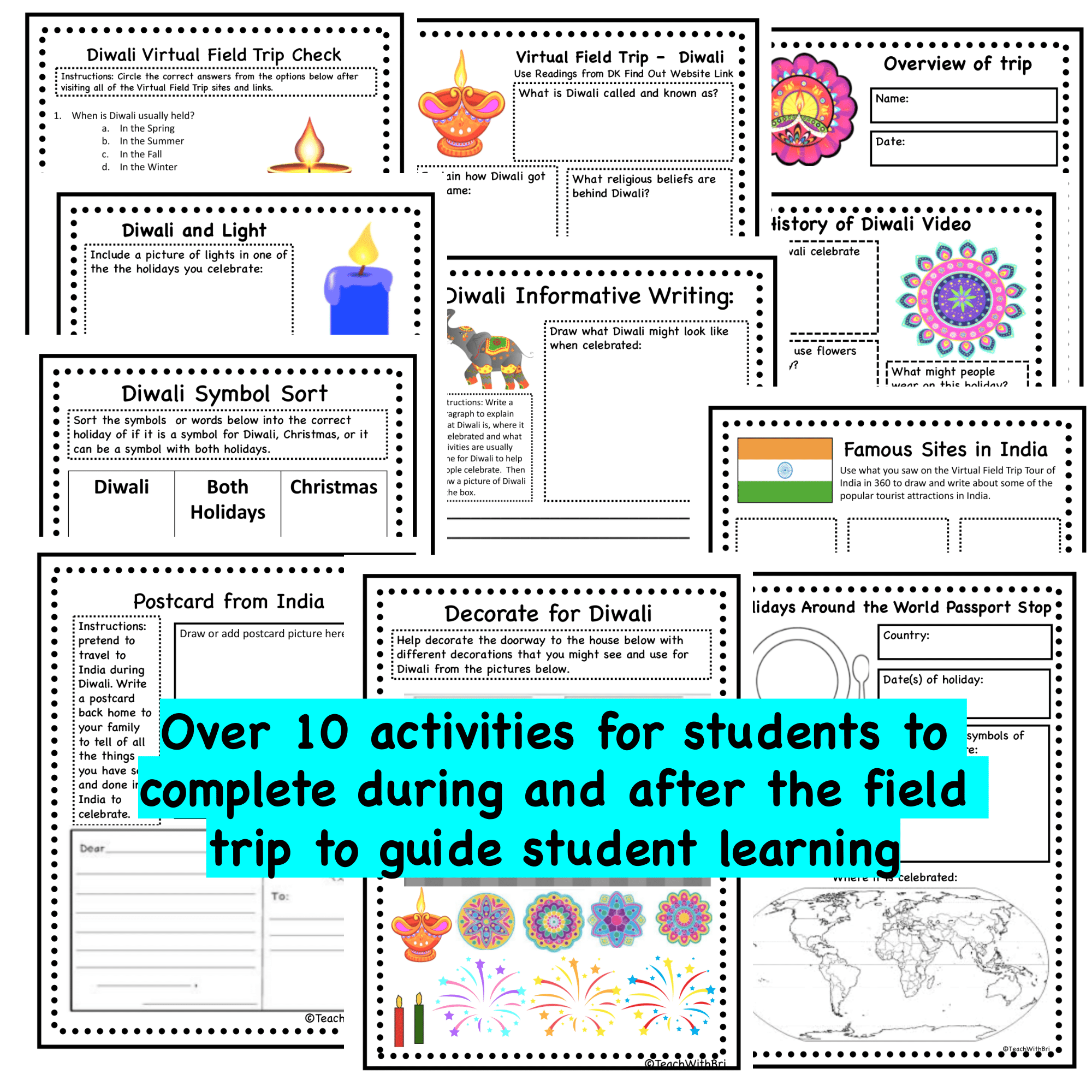 Digital Version -Holidays Around the World Virtual Field Trip- Diwali