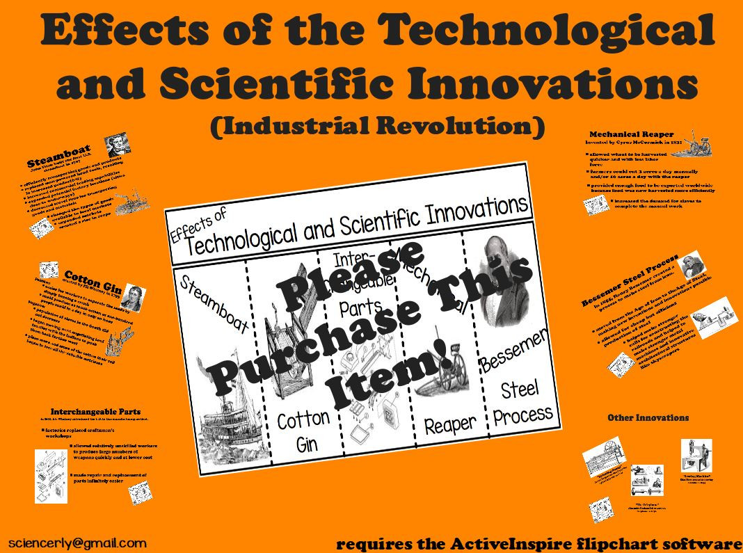 Effects of Technological and Scientific Innovations FLIPCHART and ...
