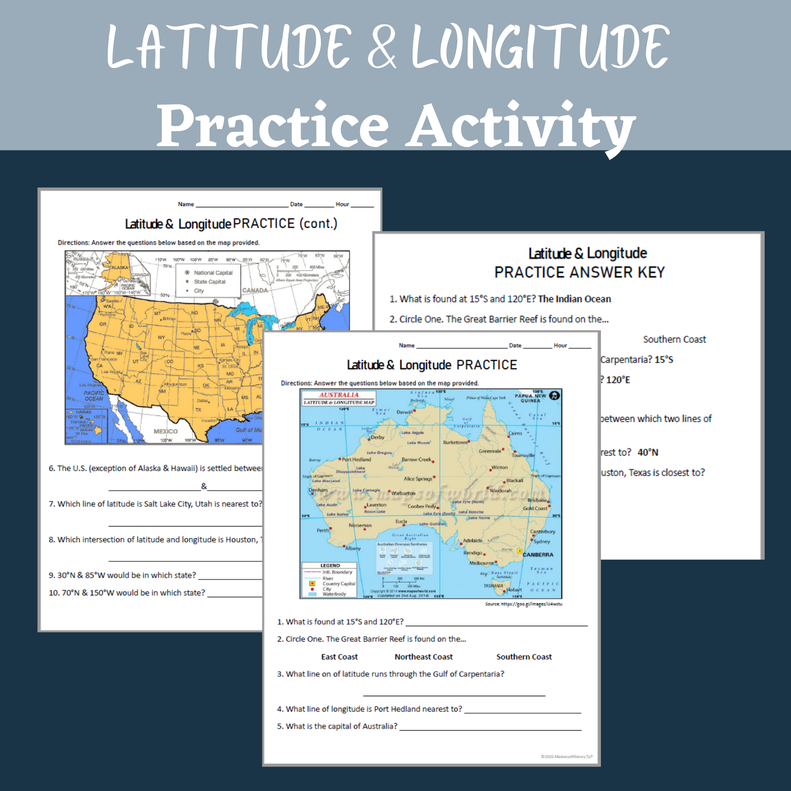Latitude and Longitude Mini Bundle - Amped Up Learning
