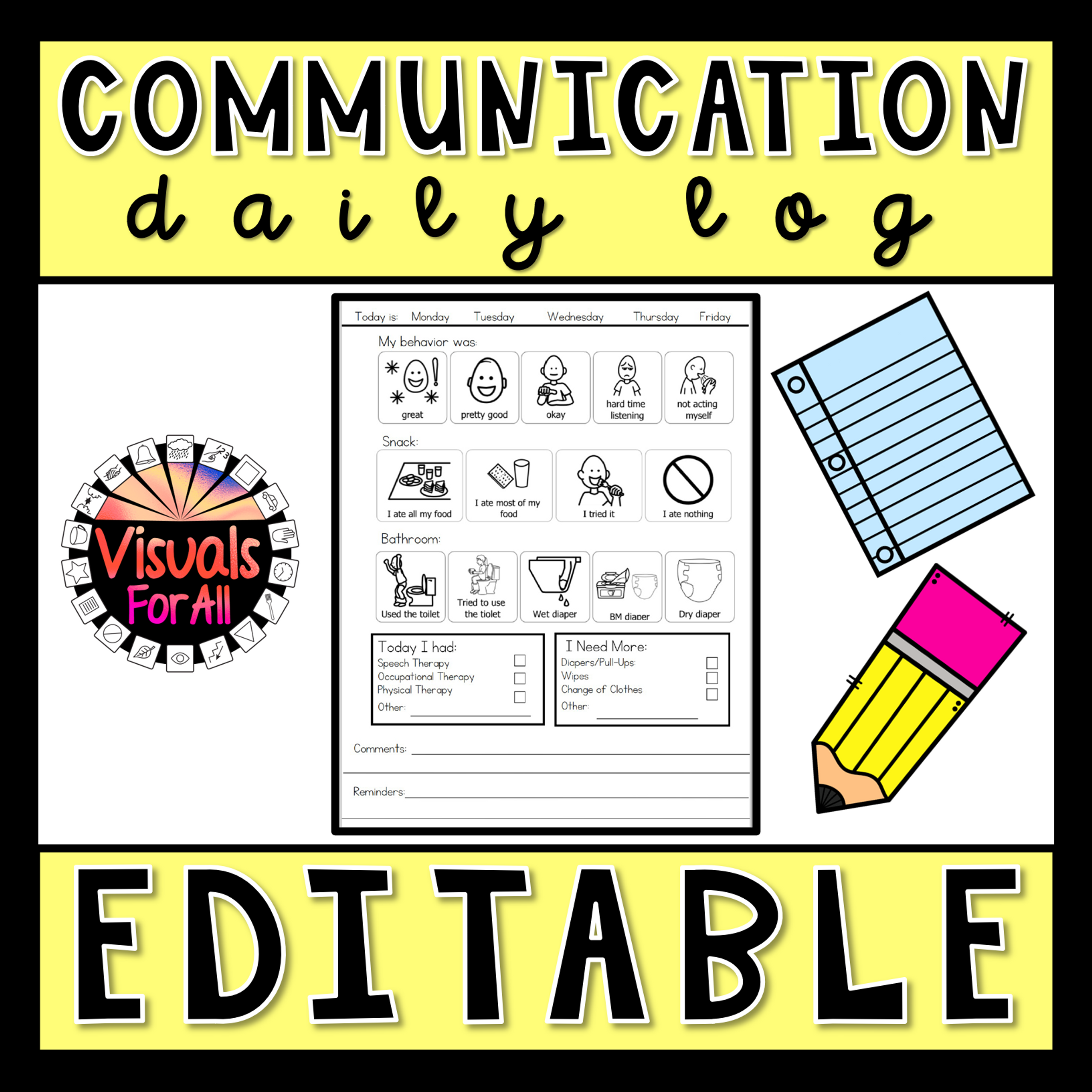 Editable Daily Communication Log