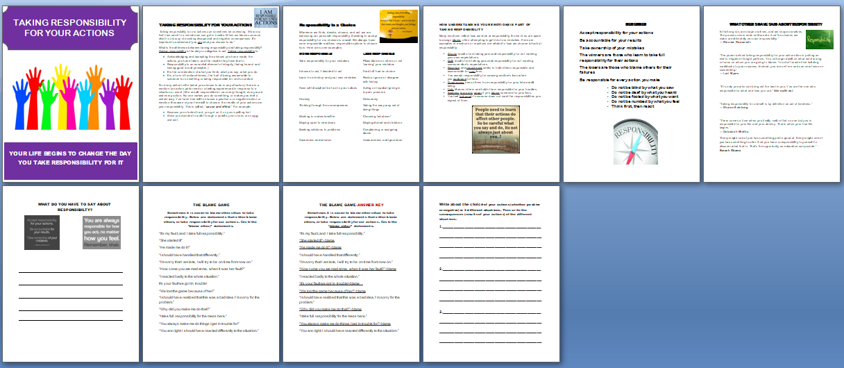 Taking Responsibility for your Actions - Amped Up Learning