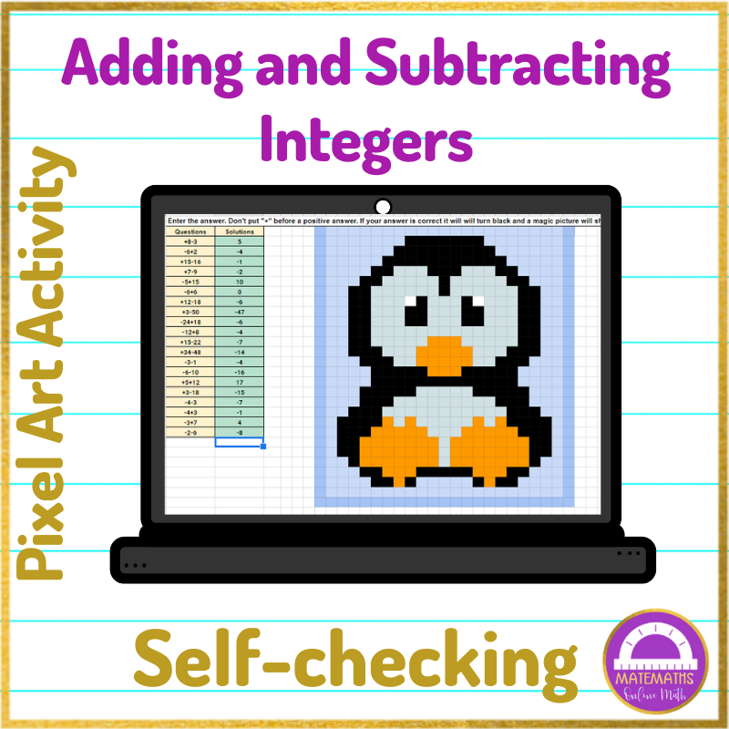 Easter Pixel Art - Adding Integers - Amped Up Learning