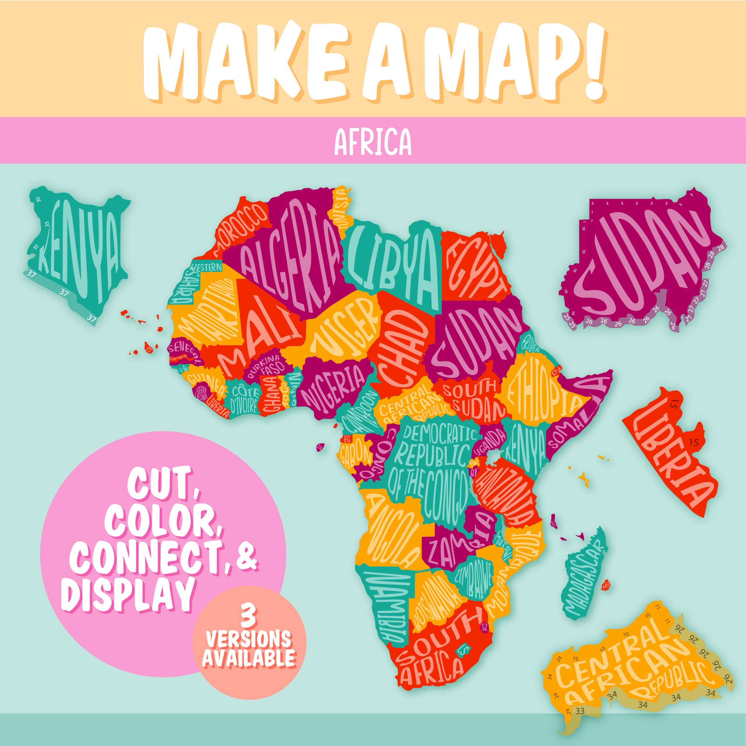 Africa Geography Activity | Make a Map! Interactive Bulletin Board Project