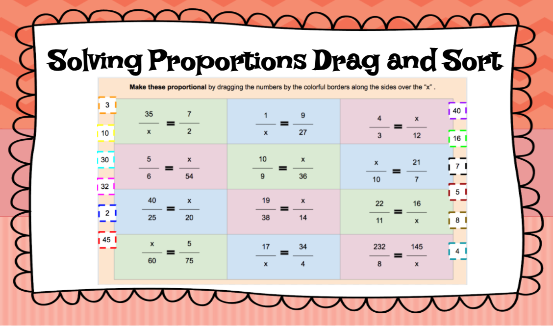 A Digital Activity on Solving Proportions (Drag and Sort) - Amped Up ...