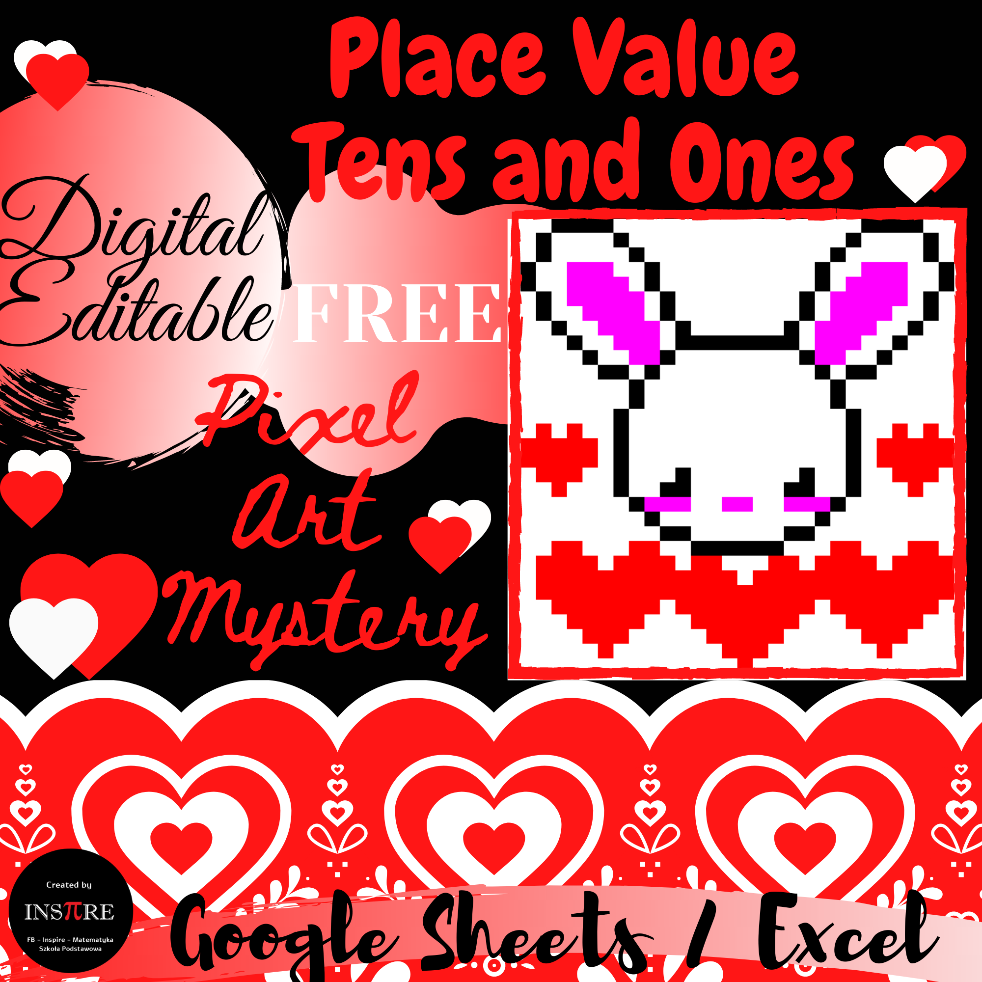 Place Value TENS AND ONES Bunny Valentine’s Day Math Pixel Art Mystery ...