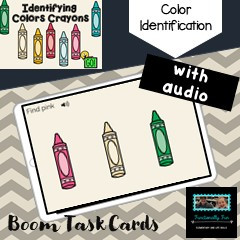 Identifying Colors Crayons Boom Cards with Audio