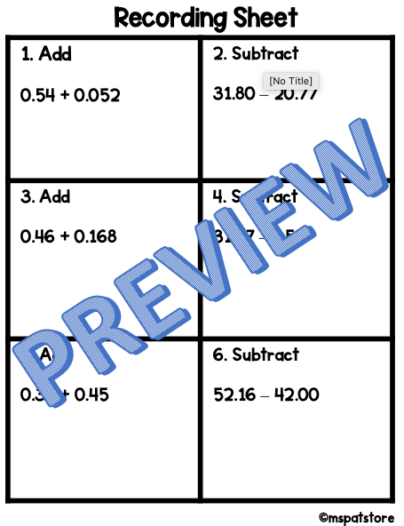 Black History Month Math Activity: Adding & Subtracting Decimals