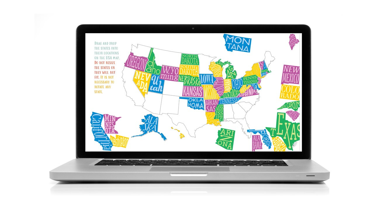 United States Digital Map-Making Activity for Google Slides