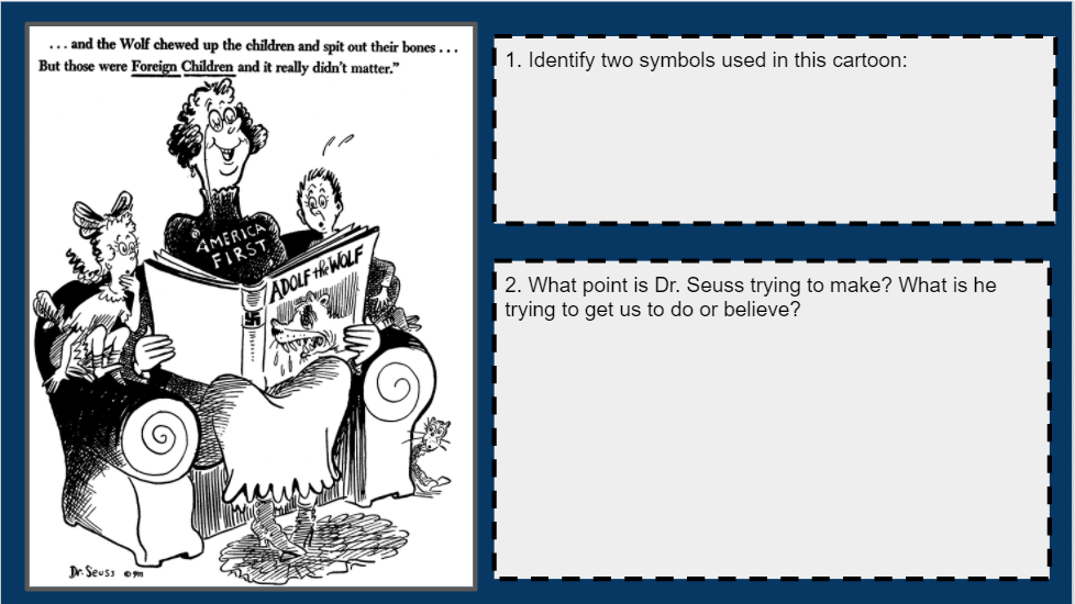 Dr. Seuss World War II Political Cartoon Analysis