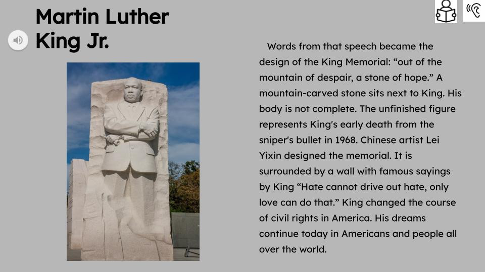 Martin Luther King Jr Informational Text Reading Passage and Activities