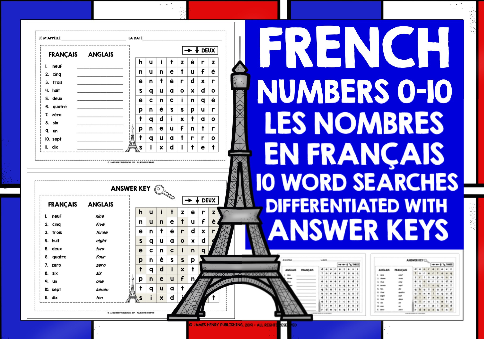 FRENCH NUMBERS 0-31 REFERENCE LIST - FREE