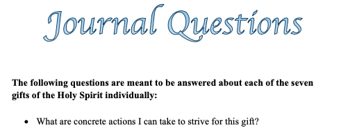 A Unit Focusing on the Seven Gifts of the Holy Spirit