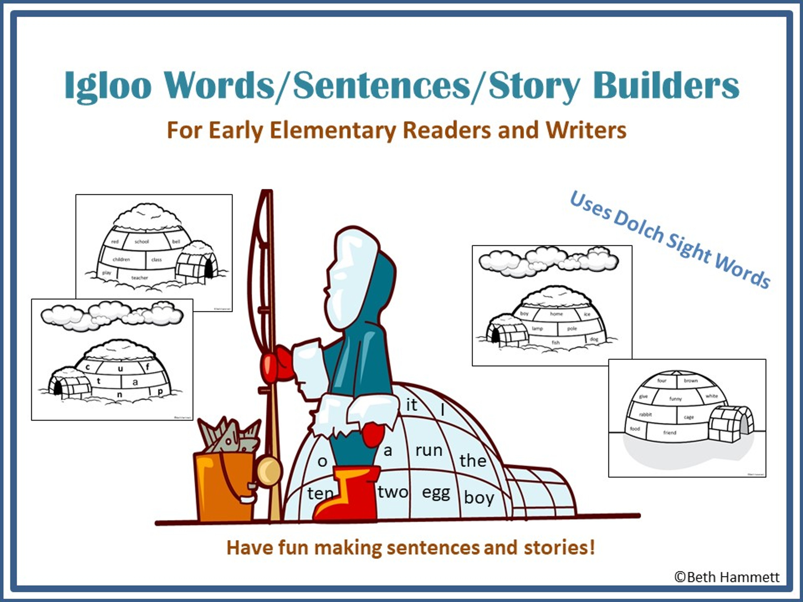 Igloo Words, Sentences, or Story Builders - Amped Up Learning