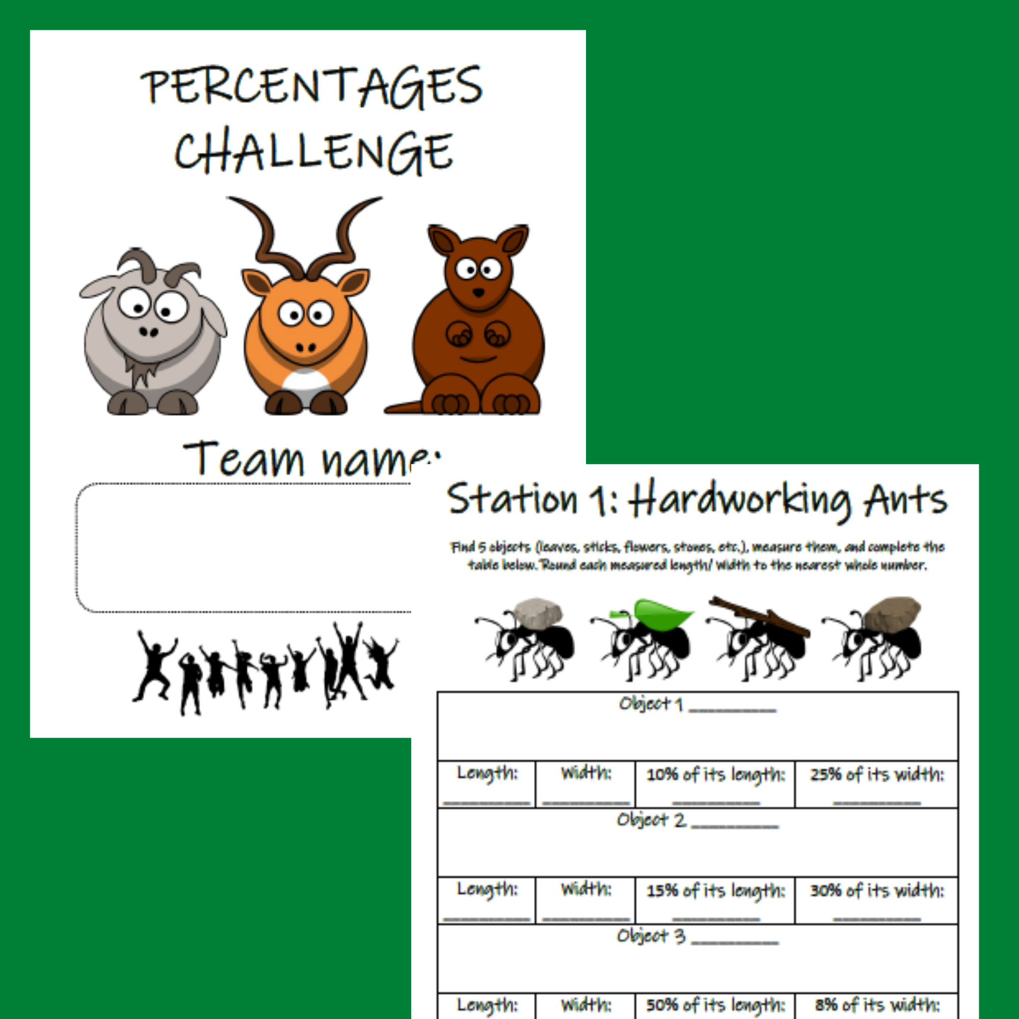 Outdoor Math Activities Percentages Percents Mean, Median, Mode, Range ...