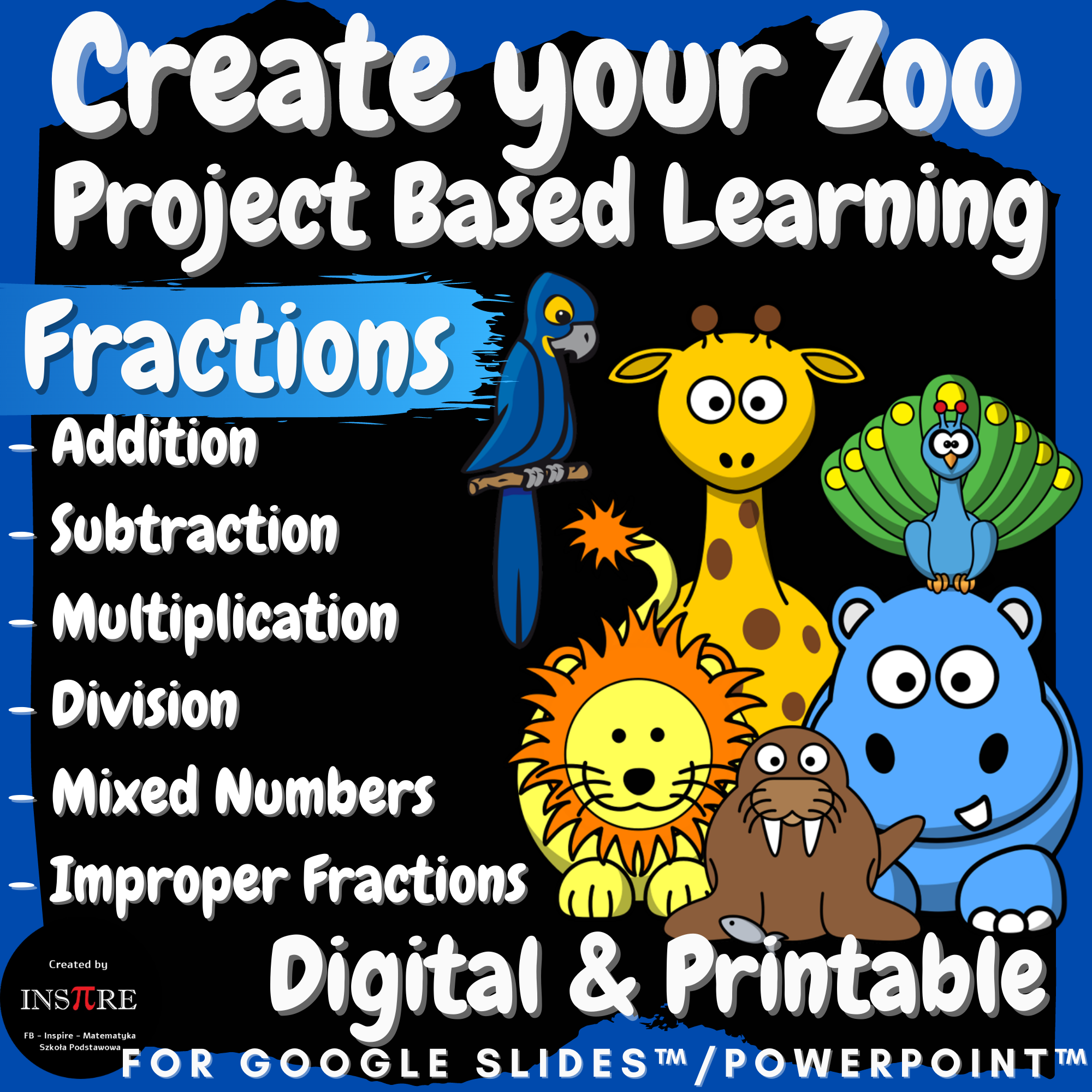 CREATE ZOO PBL Math Enrichment Summer FRACTIONS Project Based Learning ...