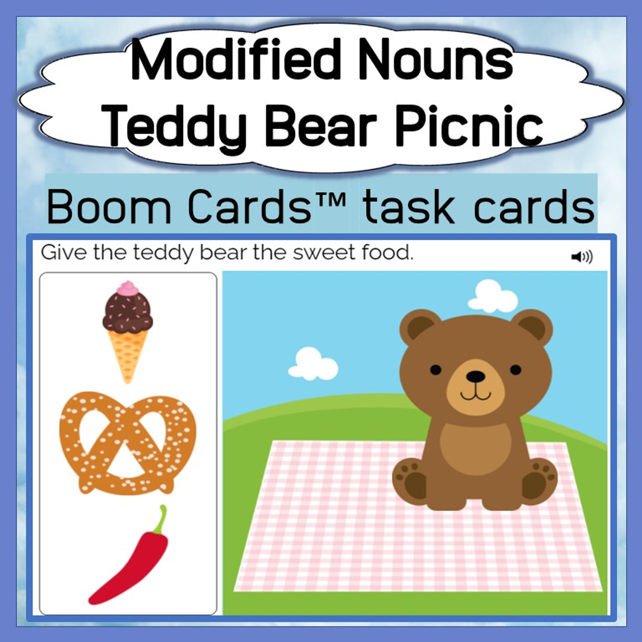 Modified Nouns - Level One - Interactive Deck - Teddy Bear Picnic ...