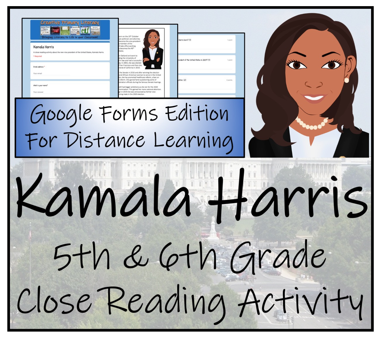 Kamala Harris Close Reading Activity Digital & Print | 5th Grade & 6th ...
