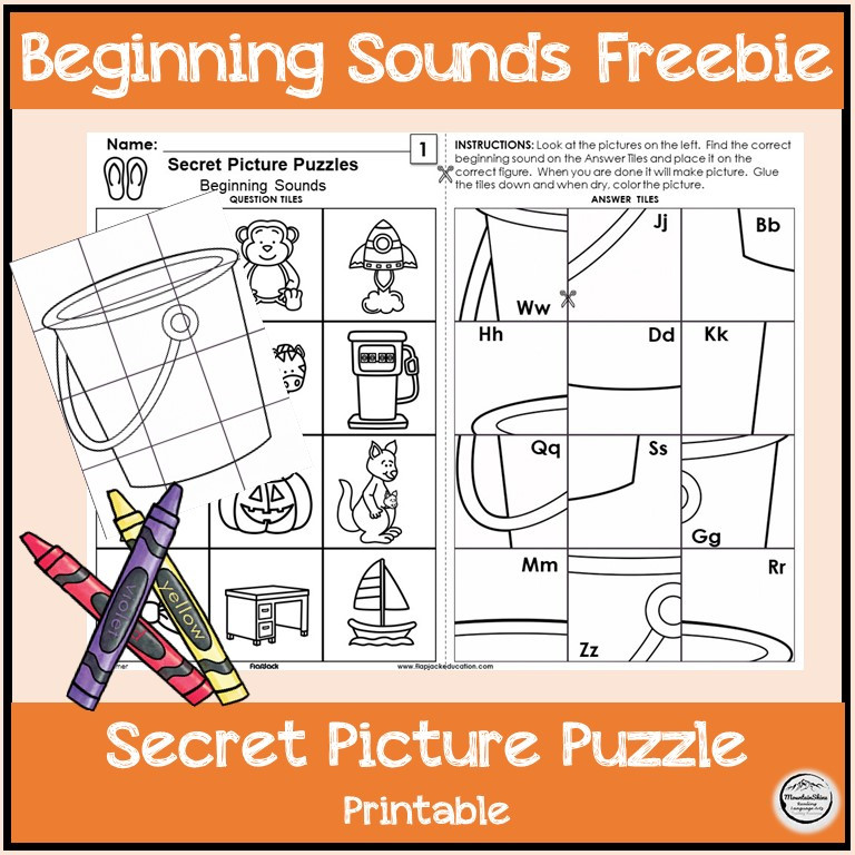 Beginning Sounds Secret Picture Puzzle
