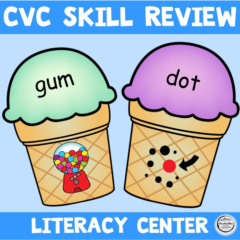 CVC Words, Short Vowels Literacy Center