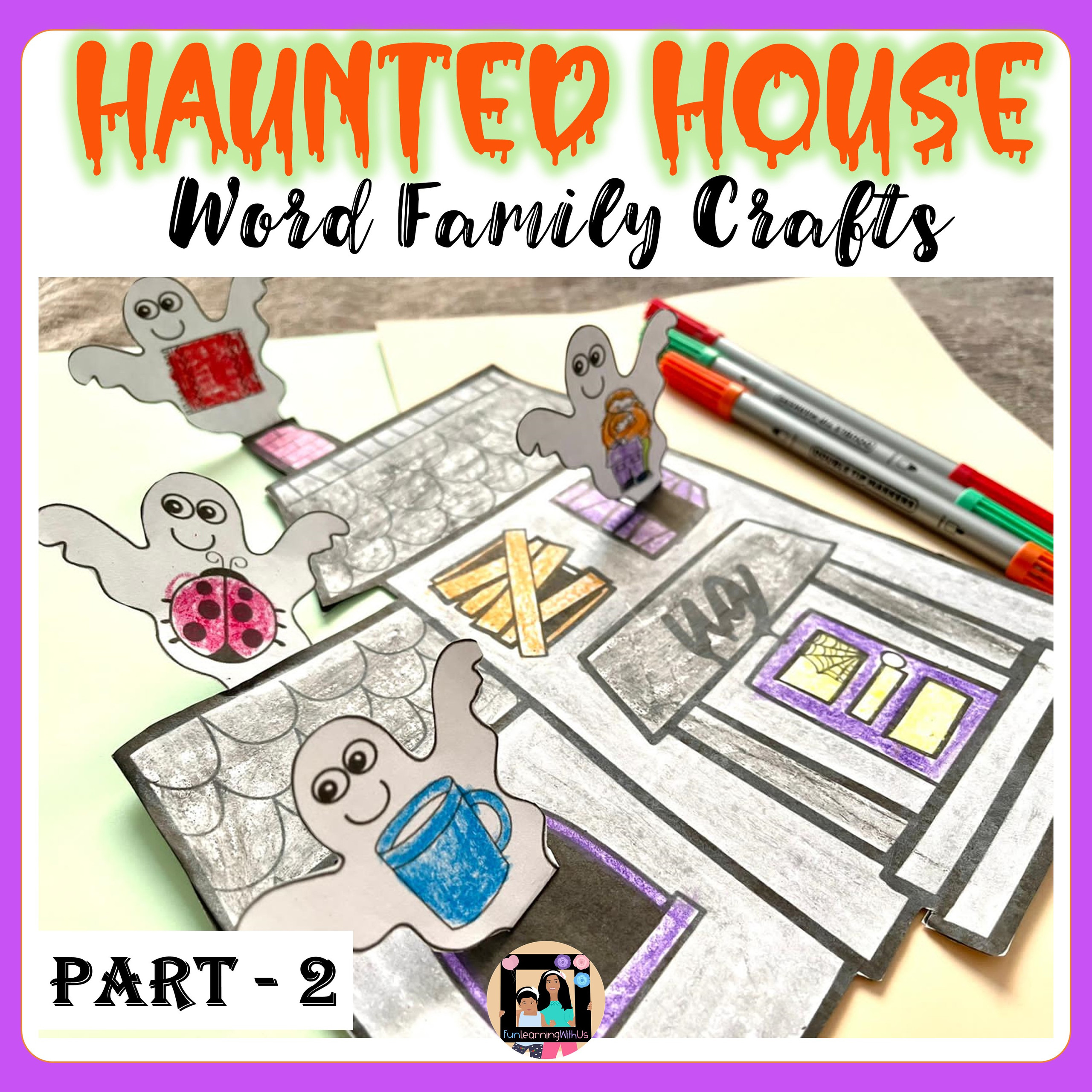 Haunted House Craft | Halloween Word Family Craft | CVC Word Family Part 2
