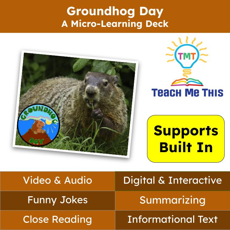 Groundhog Day Informational Text Reading Passage and Activities