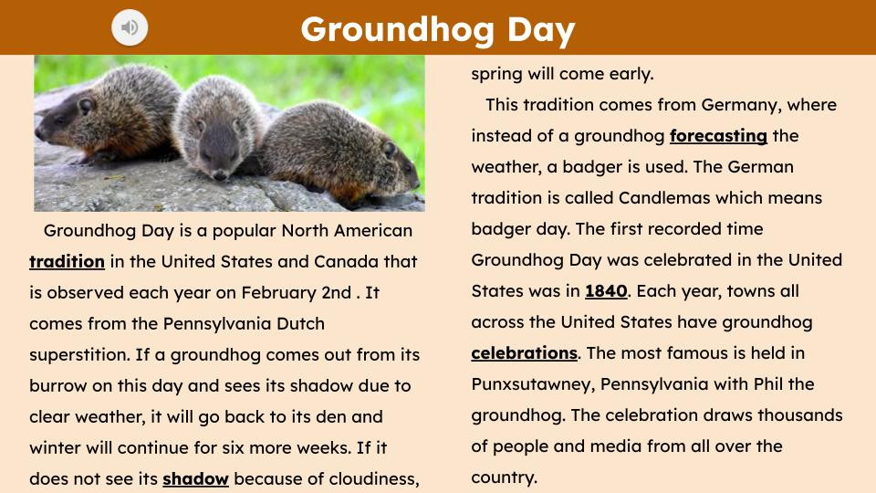 Groundhog Day Groundhog Prediction & Fun Facts Presentation Activities ...