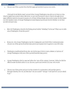 George Washington Fakebook Page Quotes - Amped Up Learning