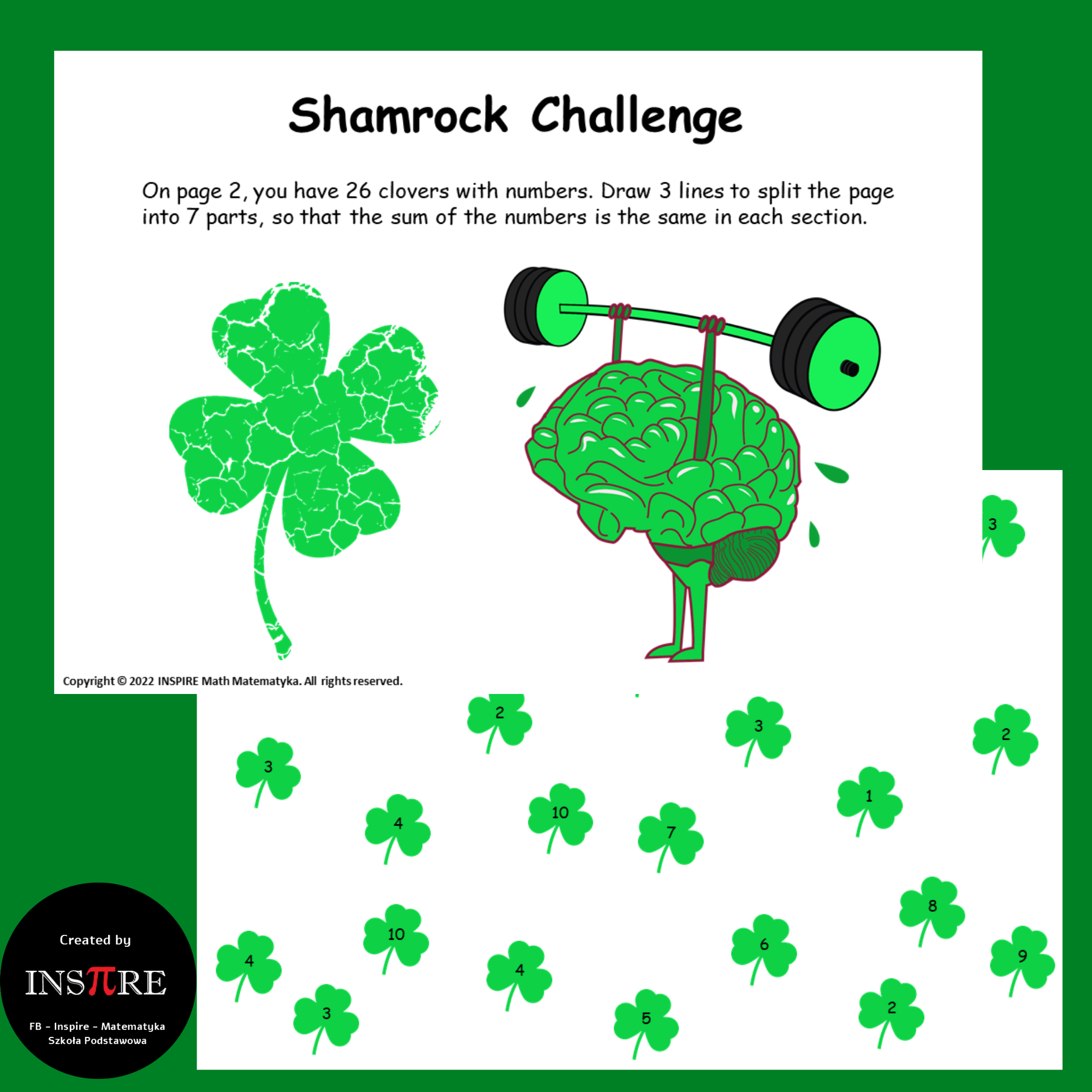 St. Patrick's Day Math Review with BONUS ELA Activities
