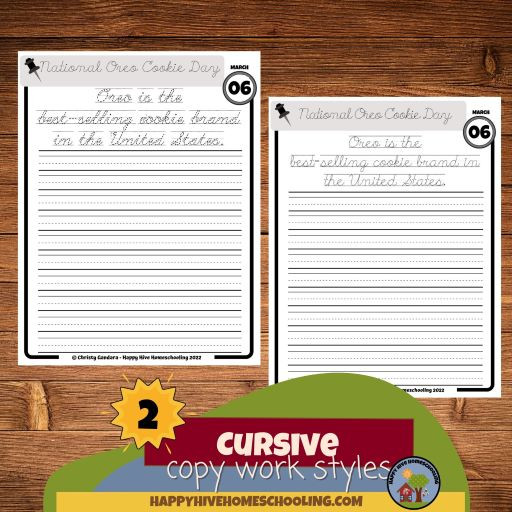 November Holiday Handwriting - Cursive