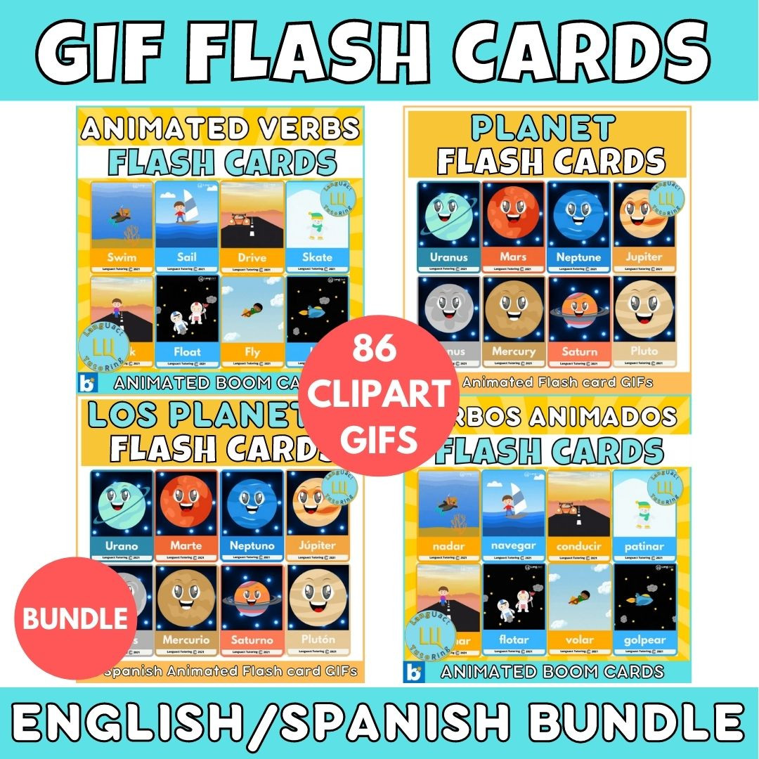 Animated Gif Flashcards Bilingual Bundle (Digital)