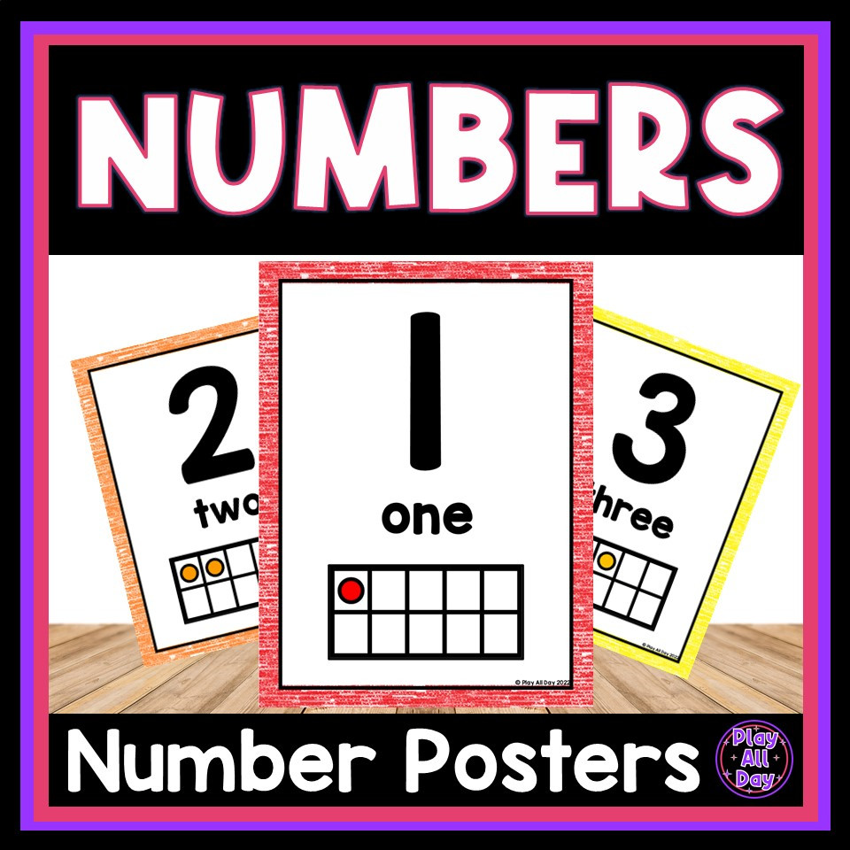 Numbers 1 - 20 Flash Cards and Wall Decor - Amped Up Learning