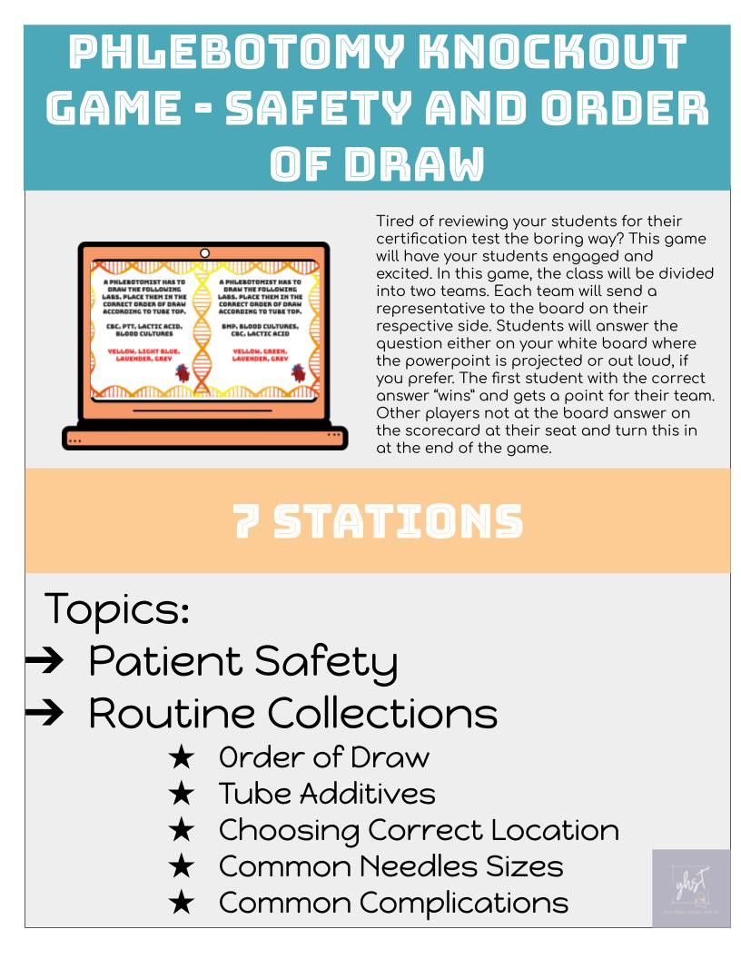 Phlebotomy Knockout Game - Safety and Routine Collections