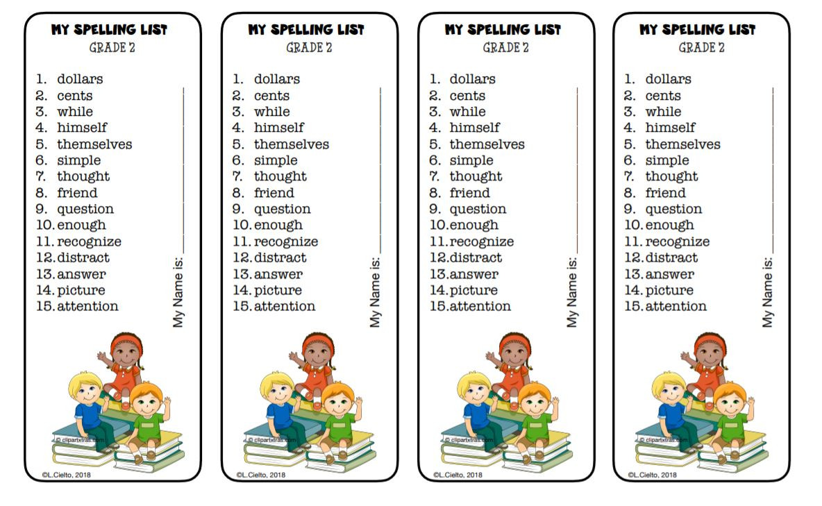 Bookmark Spelling Lists For Lower Elementary! - Amped Up Learning