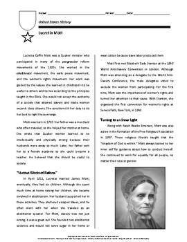 Biography: Lucretia Mott - Amped Up Learning