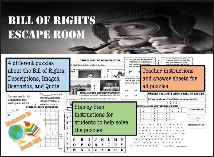 Escape Room- Bill of Rights - Amped Up Learning