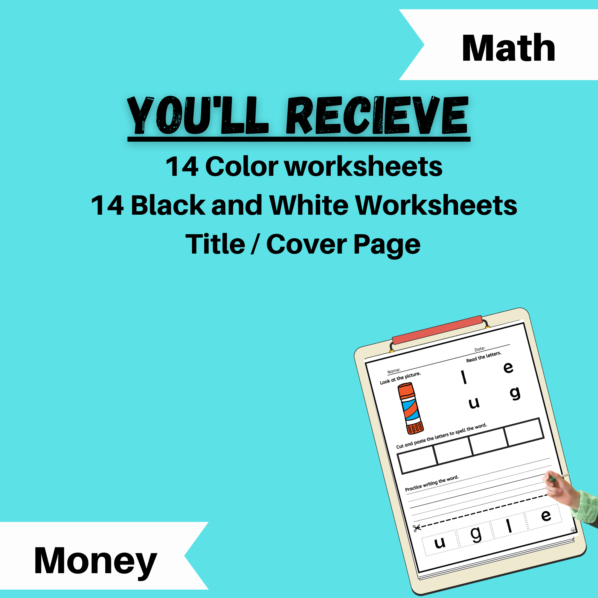 Summer Identify Count and Match Money Life Skill Worksheets