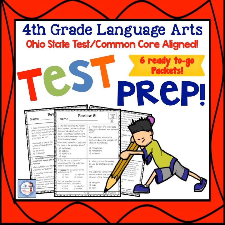 4th Grade Language Arts Test Prep for STATE Tests (OST, PARCC, STAAR, AIR)