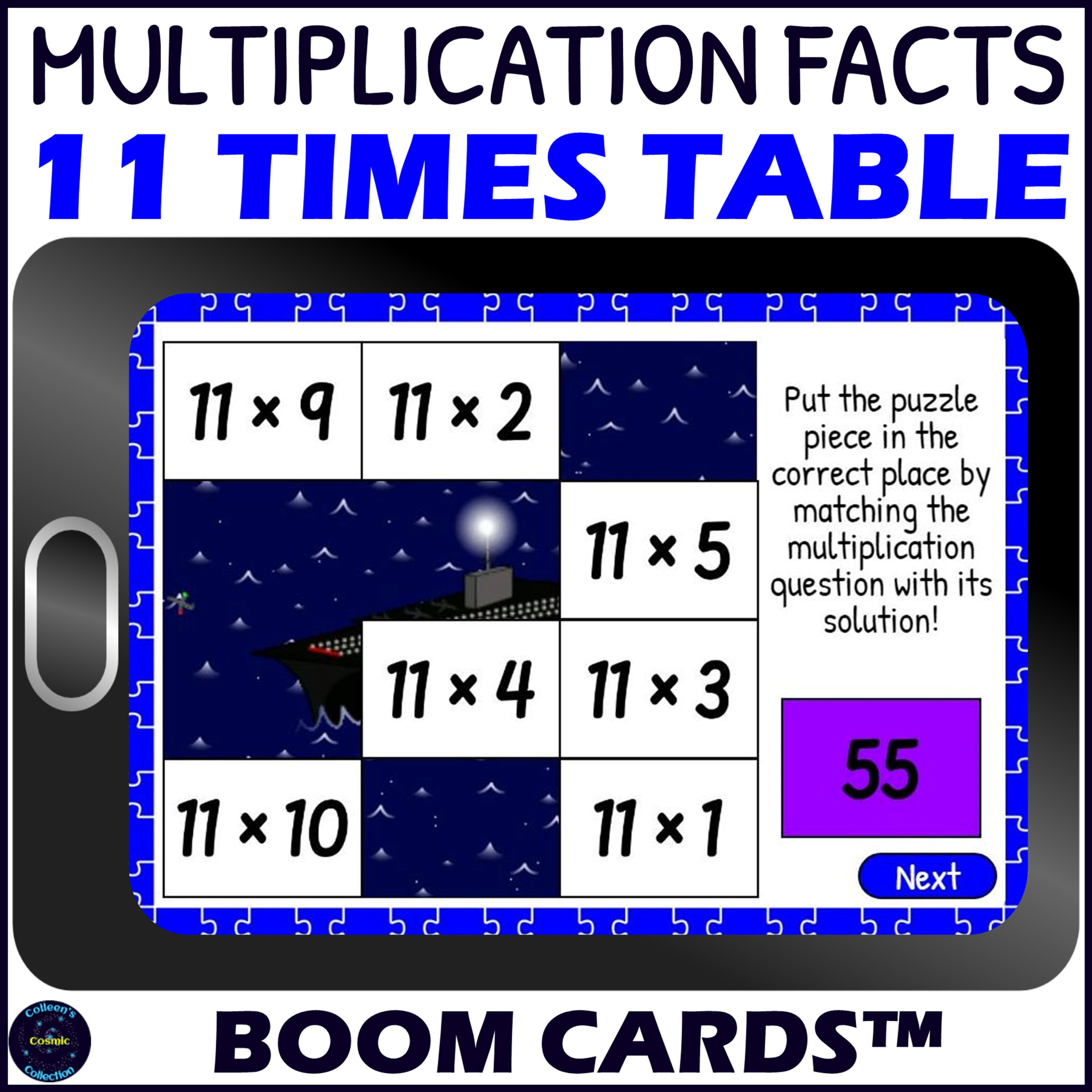 Multiplication Facts for 11 Times Table Practice - Mystery Pictures ...