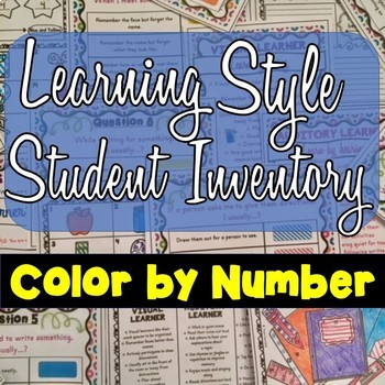 Learning Style Student Inventory : Color by Number - Back to School ...