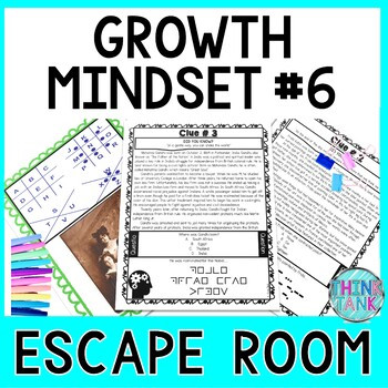 Growth Mindset ESCAPE ROOM #6 - Reading Comprehension - Back to School