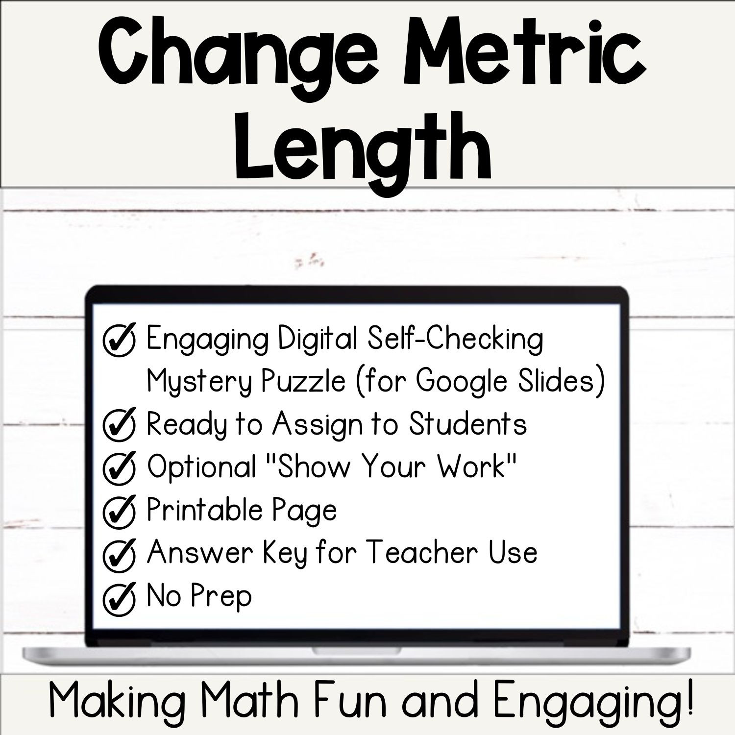 Change - Convert - Metric Length Digital Self-Checking Math Activity ...