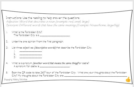 The Forbidden City: Differentiated Readings and Activities - Amped Up ...