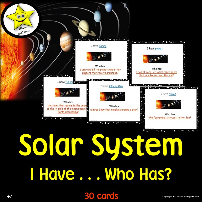 Solar System I Have Who Has - Amped Up Learning