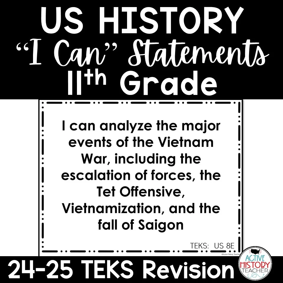 US History I Can Statements 8th Grade 24-25 TEKS Revision Back to ...