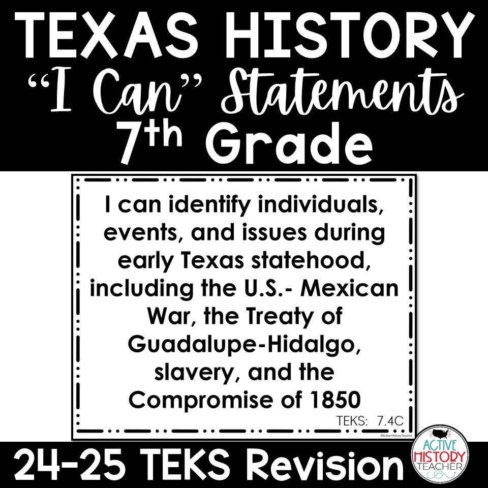 US History I Can Statements 8th Grade 24-25 TEKS Revision Back to ...