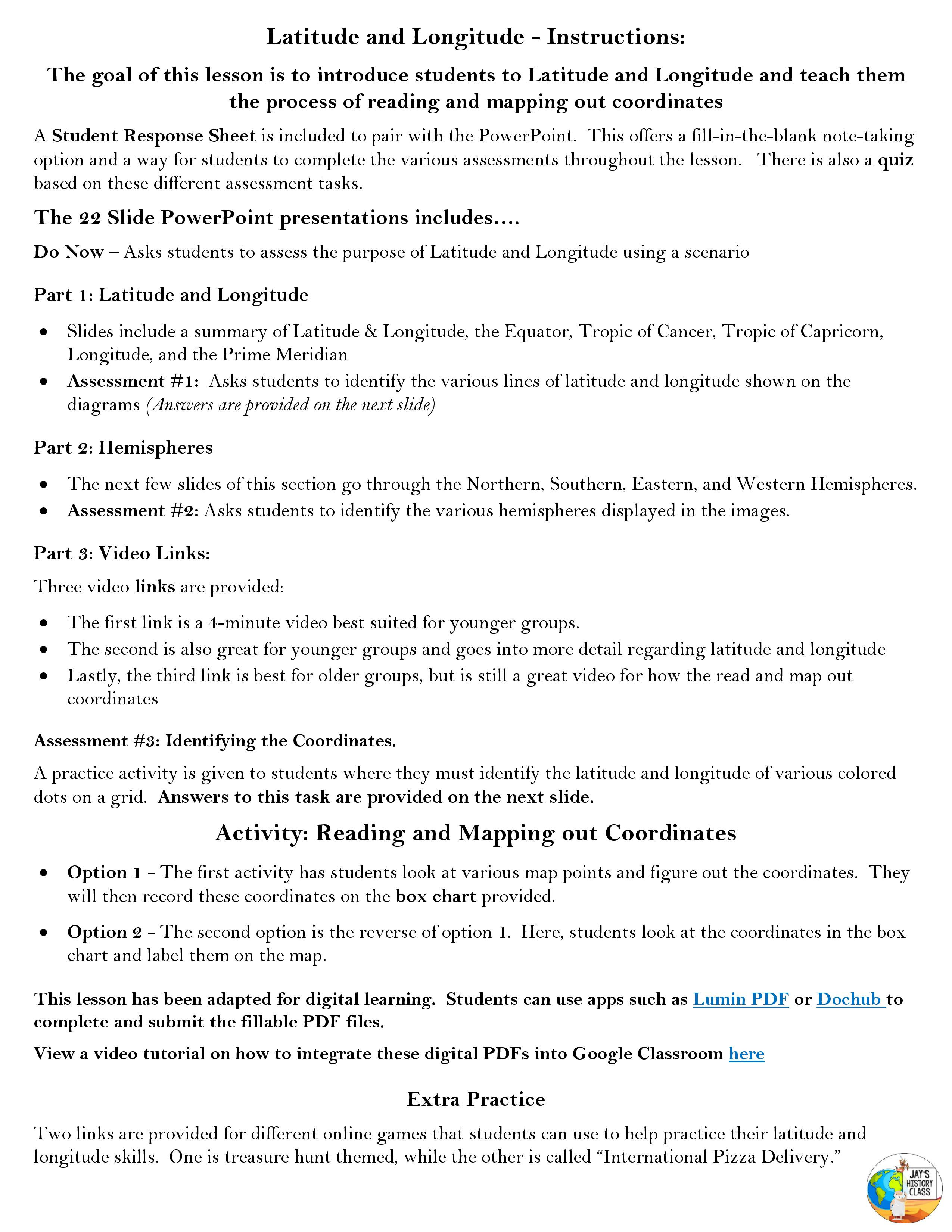Latitude and Longitude Mini Bundle - Amped Up Learning