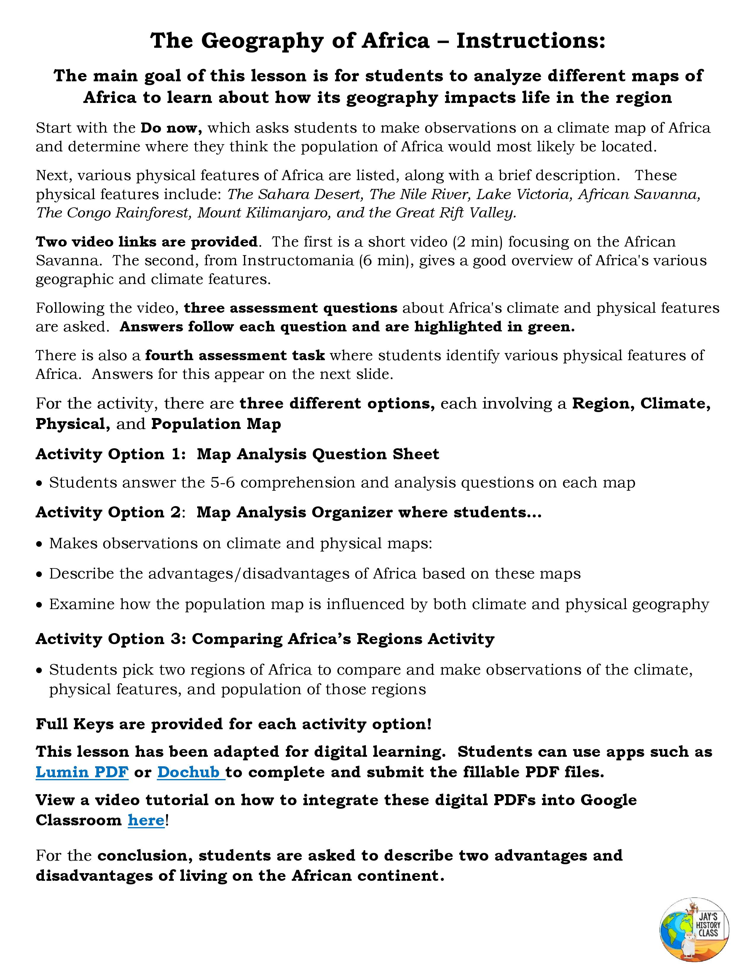 Geography: Africa Interactive Notebook