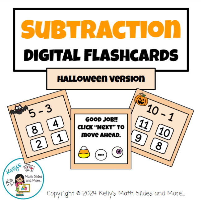Subtraction Flashcards - Digital Game - Amped Up Learning