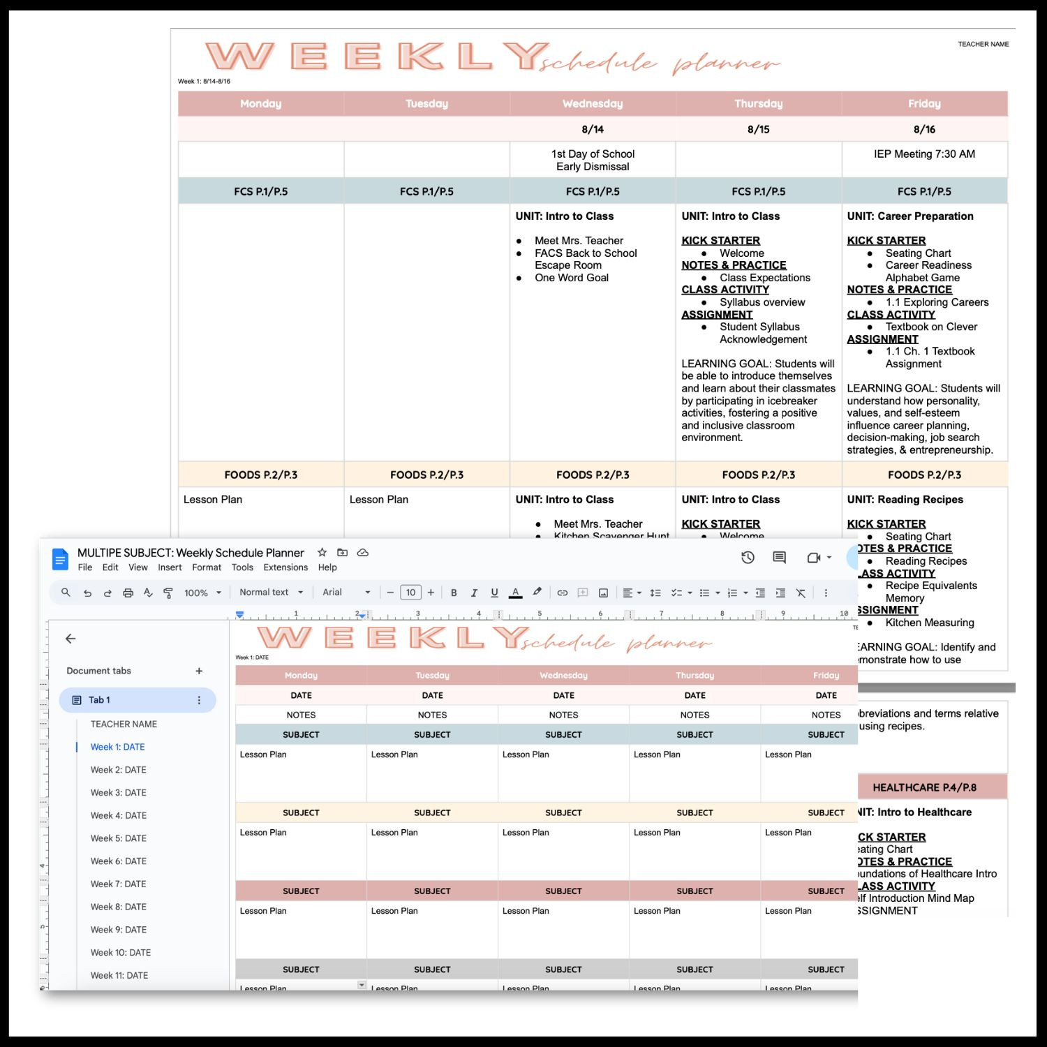 2021 Teacher Planner School for Organization, Lesson Plans, Agendas