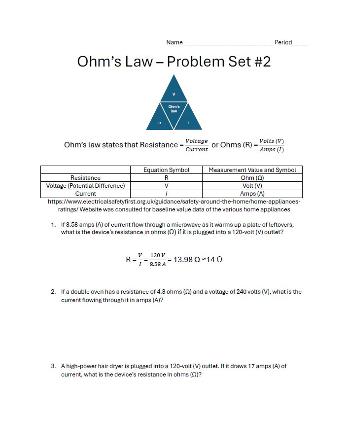 Current Electricity - Ohms Law - Amped Up Learning